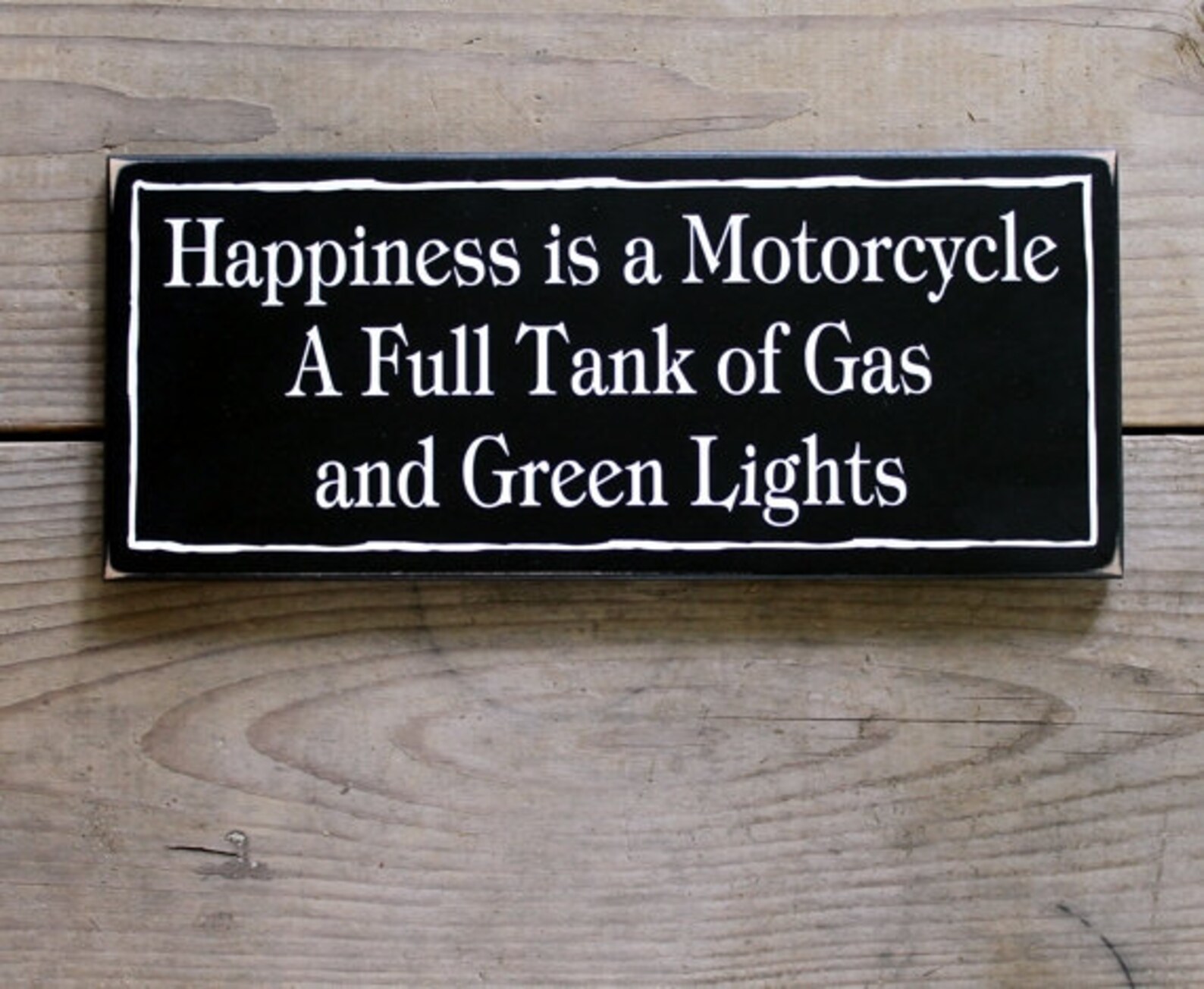 Motorcycle Wood Sign Full Tank of Gas Green Lights Biker - Etsy