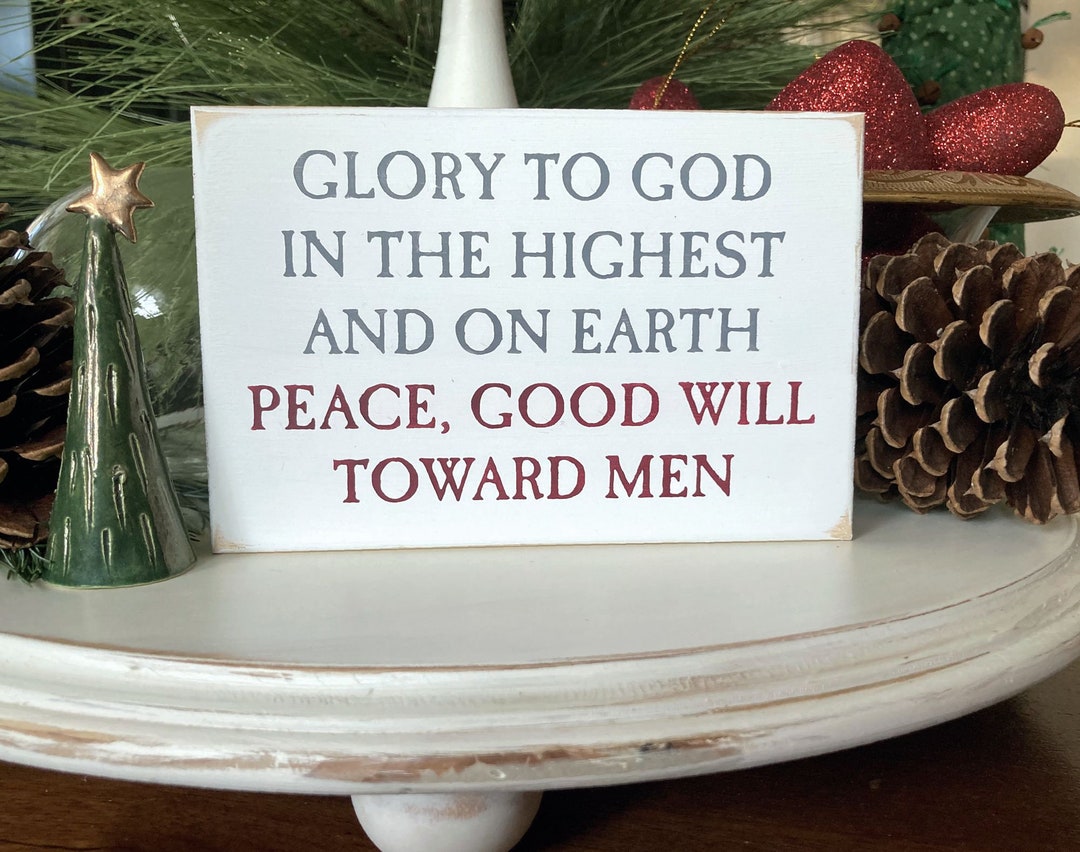 Christmas Sign glory to God in the Highest Hand Painted self Standing ...