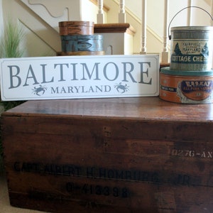 Baltimore, Maryland Wood Sign, Crabs Hometown, Housewarming Gift ...