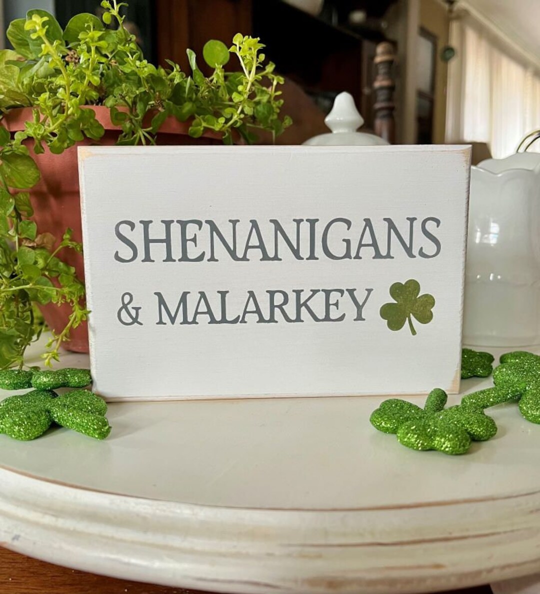 Shenanigans and Malarkey Mini Sign- St Patrick's Day - Irish - Tiered ...