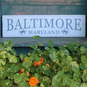 Baltimore, Maryland Wood Sign, Crabs Hometown, Housewarming Gift ...
