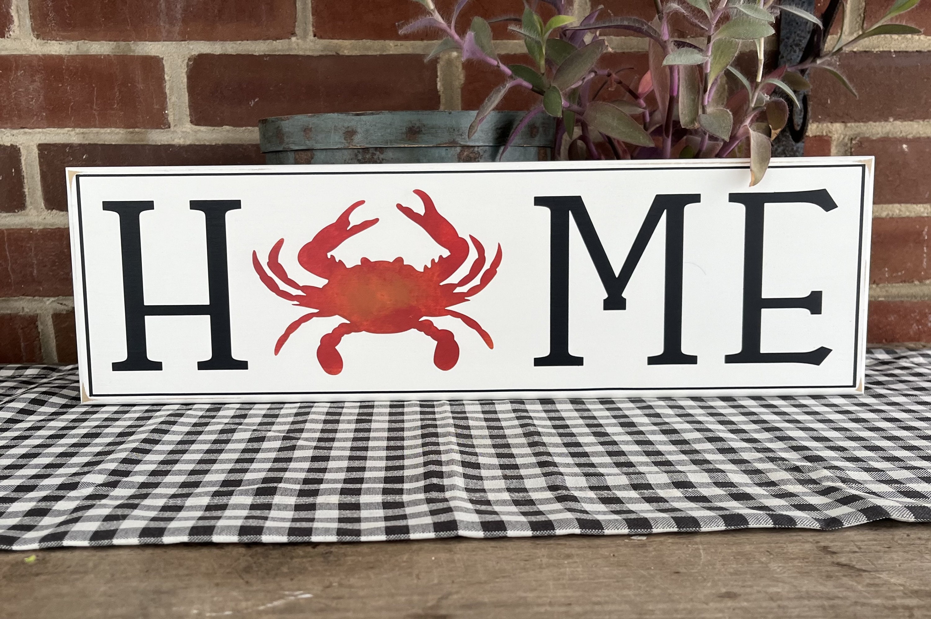 Home Crab Wood Sign by the Bay Handcrafted Beach House Beach Cottage ...
