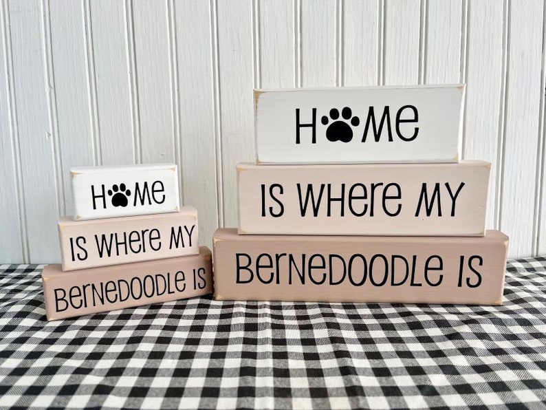 Home is Where My Bernedoodle is / Stacking Blocks / Custom Dog / Tiered ...