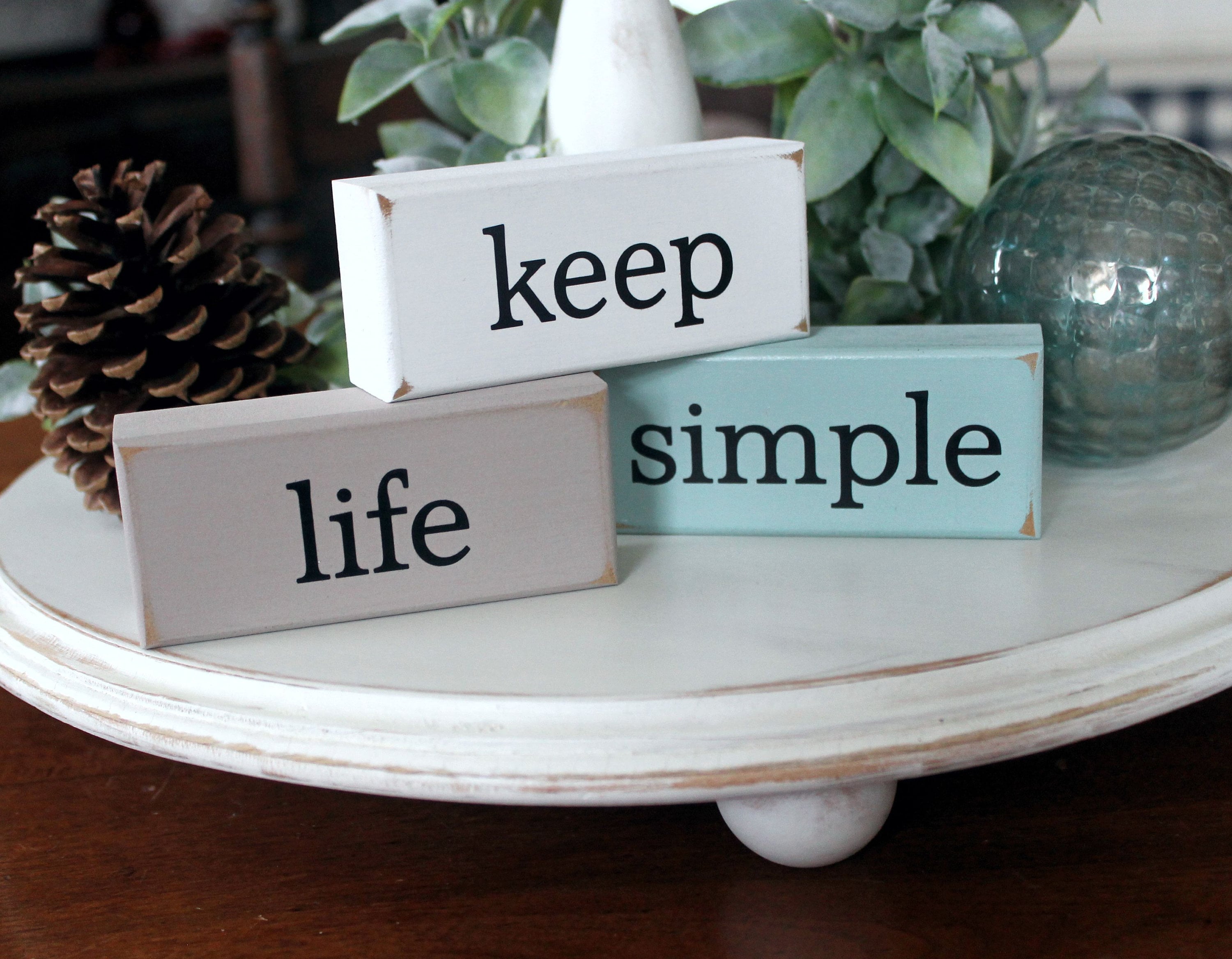 Keep Life Simple Mini Shelf Sitter Blocks - Inspirational- Stacking ...