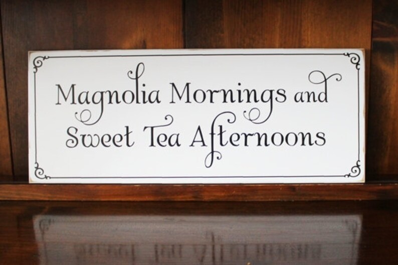 Magnolia Mornings Sign Southern Living Southern Kitchen Wall - Etsy