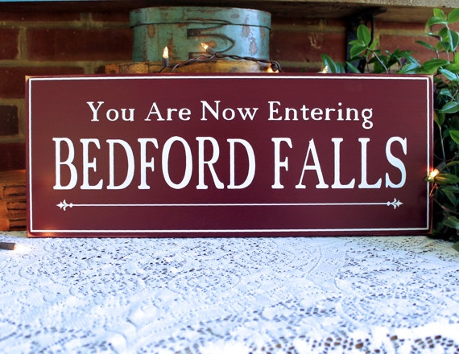 Christmas Sign You Are Now Entering Bedford Falls Christmas - Etsy