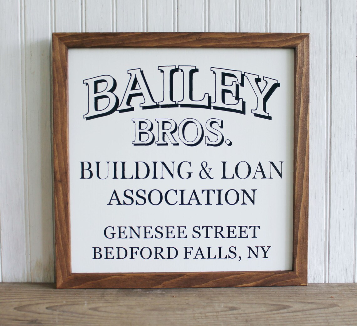 Christmas Sign Bailey Bros. Building and Loan Bedford Falls - Etsy