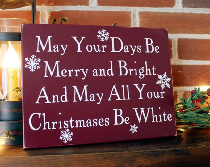 Christmas Sign May Your Days Be Merry and Bright Wood - Etsy