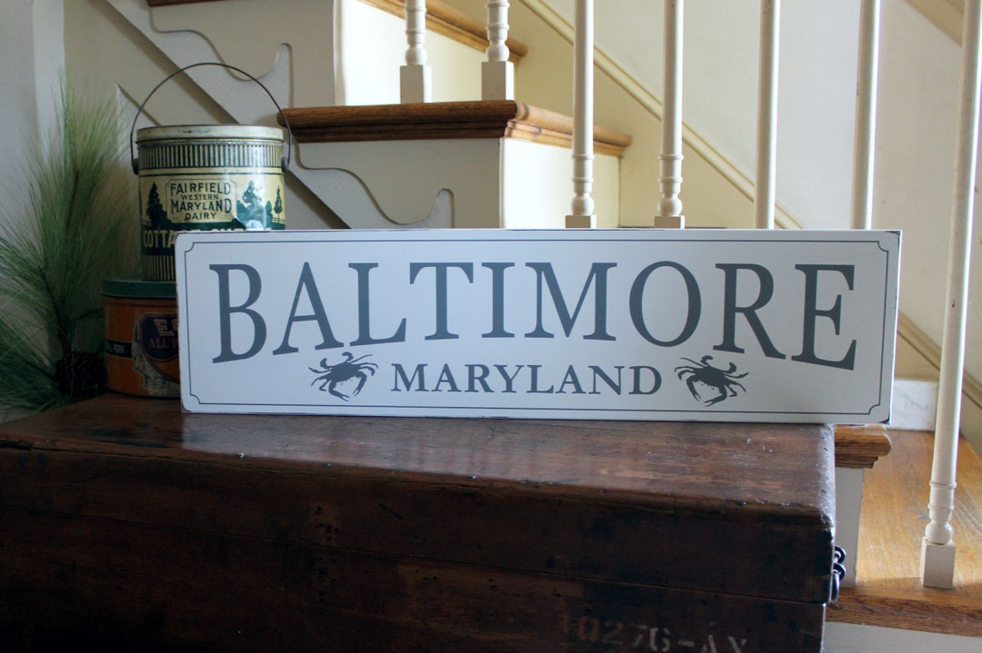 Baltimore, Maryland Wood Sign, Crabs Hometown, Housewarming Gift ...