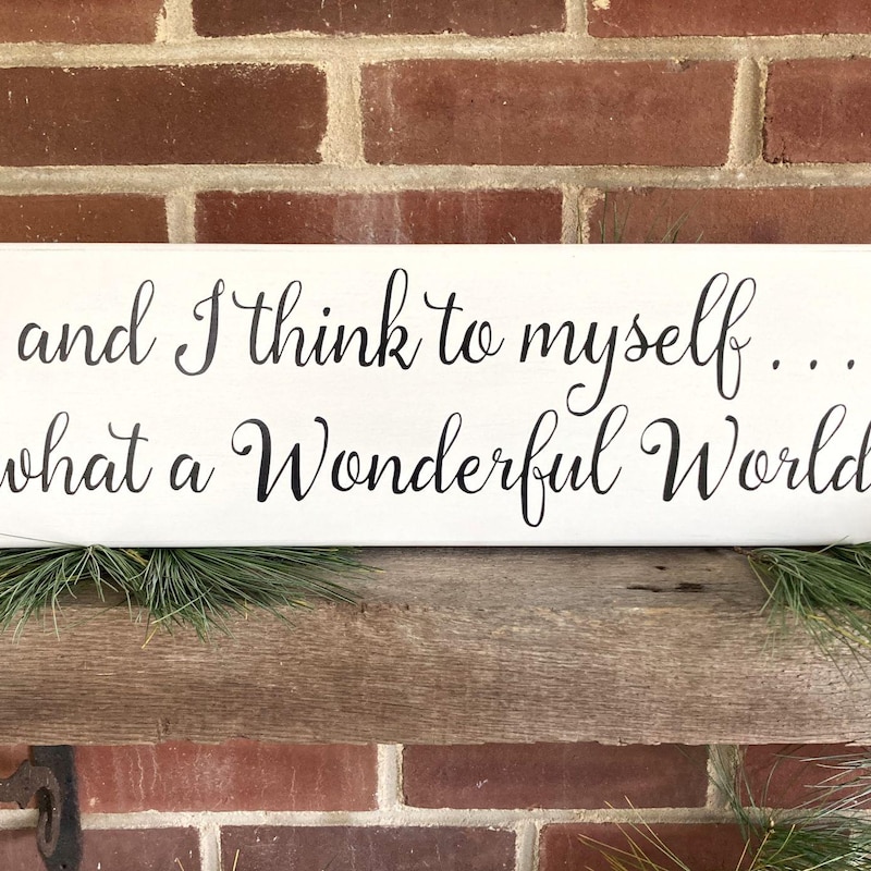 What a Wonderful World Sign - Etsy
