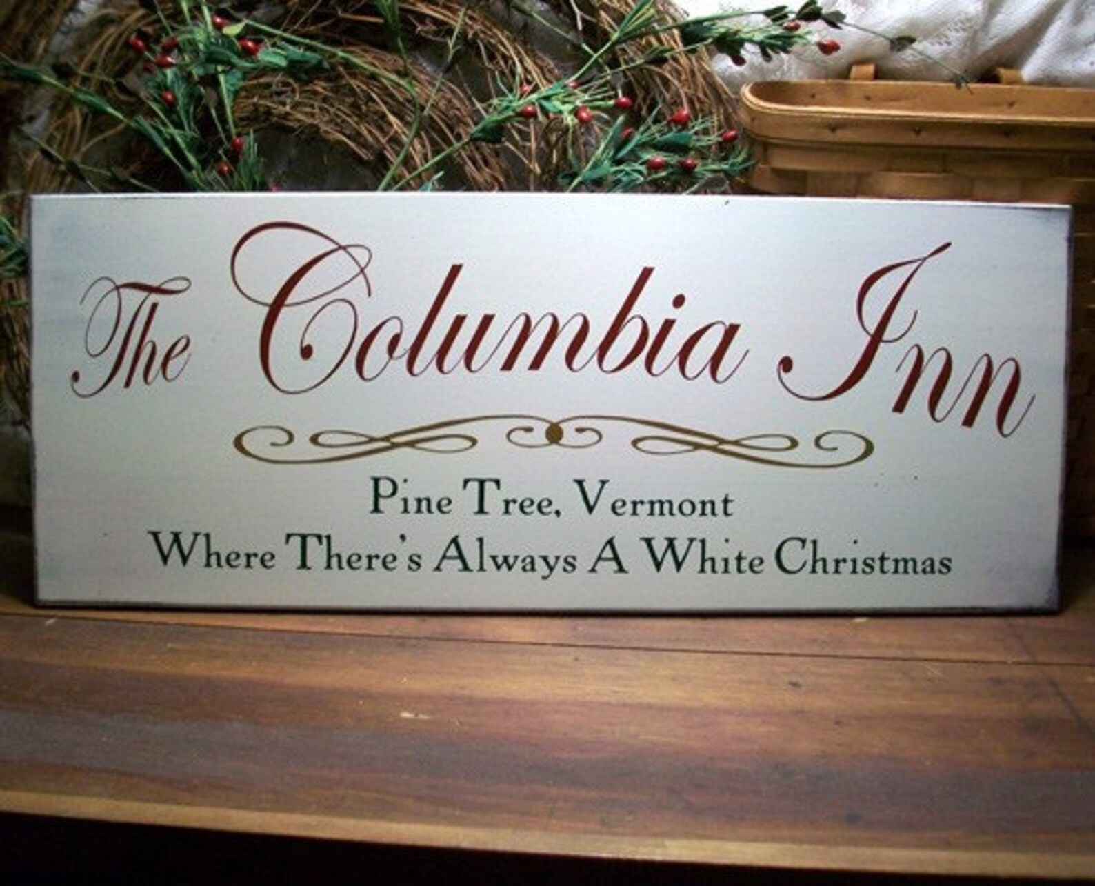 Christmas Sign Columbia Inn Christmas Wood Sign - Etsy