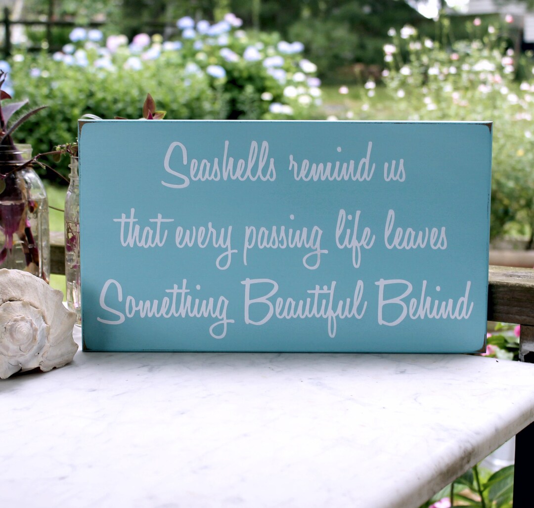 Seashells Remind Us Wood Sign Coastal Decor Beach Cottage Wall Art ...