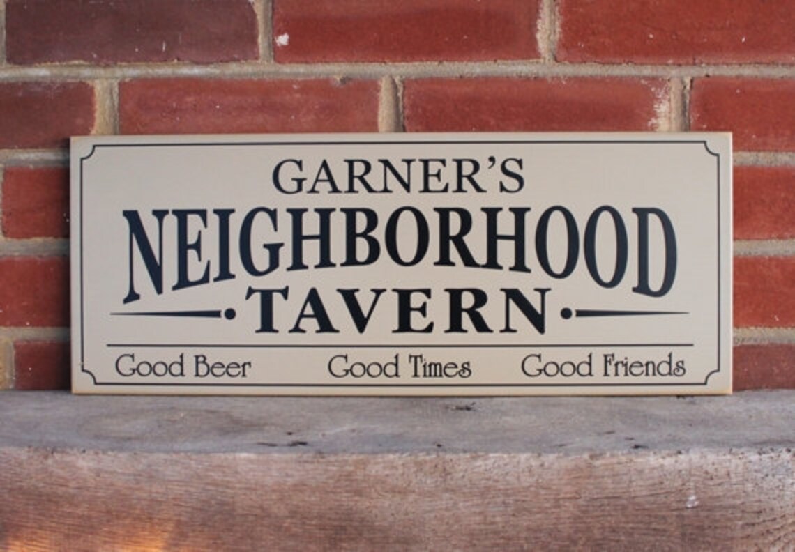 Custom Name Tavern Personalized Wood Sign Wall Decor Gift for - Etsy