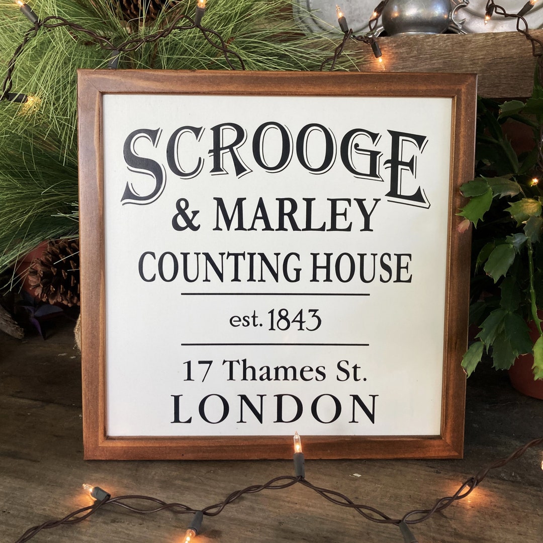 Christmas Sign / Scrooge and Marley Counting House / Christmas Carol ...