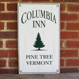 White Christmas Sign - Columbia Inn Sign - Wood Sign - Holiday Decor ...