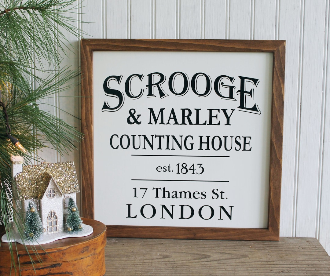 Christmas Sign, Scrooge and Marley Counting House, Holiday Signs ...