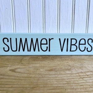 Summer Vibes Shelf Sitter Sign Block for Tiered Tray and Summer ...