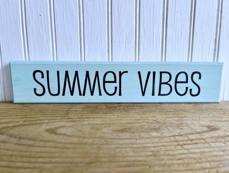 Summer Vibes Shelf Sitter Sign Block for Tiered Tray and Summer ...