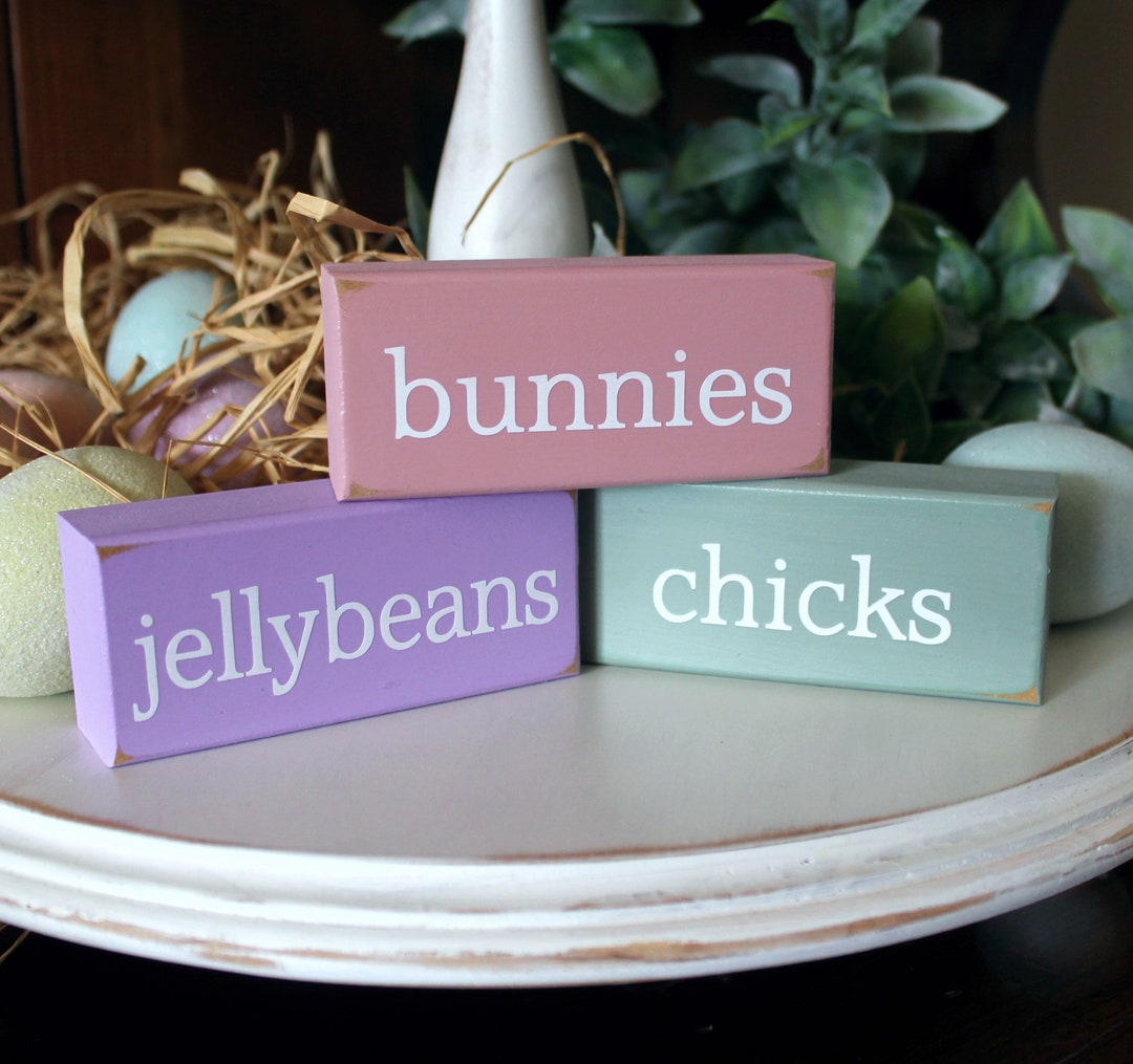 Bunnies Chicks Jellybeans / Stacking Blocks / Mini Shelf Sitter Blocks ...