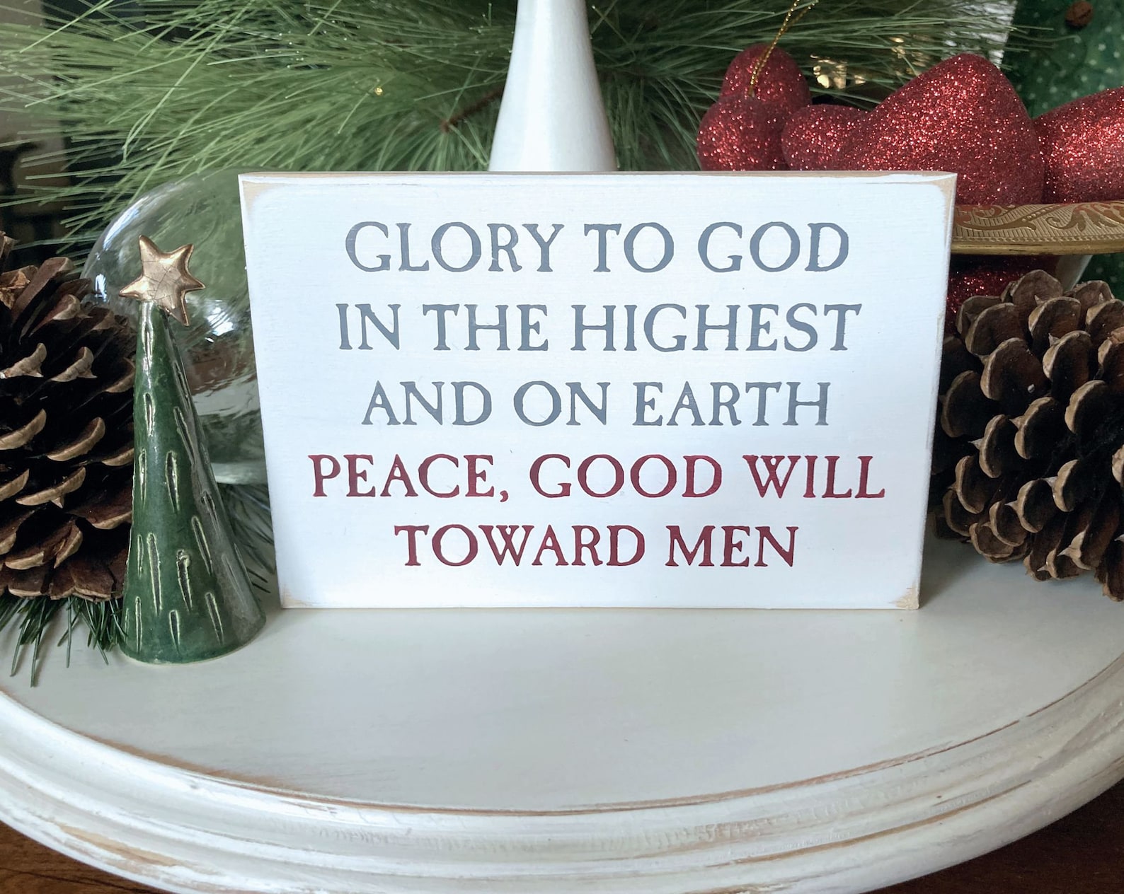 Christmas Sign glory to God in the Highest Hand Painted | Etsy