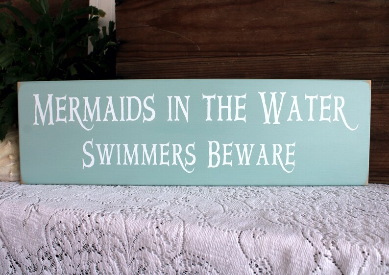 Mermaid Sign / Mermaids in the Water / Beach House / Mermaid Decor ...