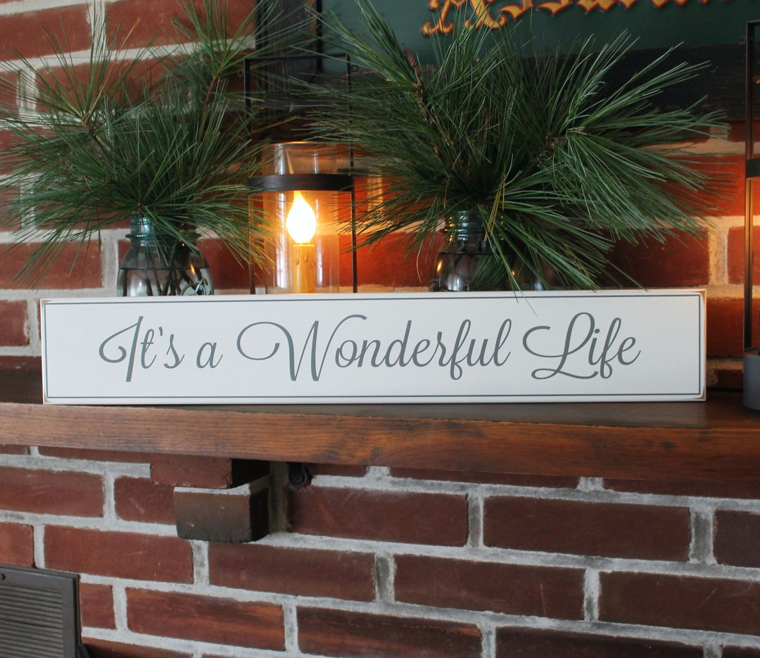 It's A Wonderful Life Wood Sign Wall Decor Family Saying Inspirational ...