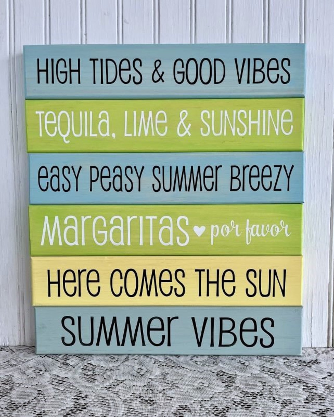 Summer Vibes Shelf Sitter Sign Block for Tiered Tray and Summer ...