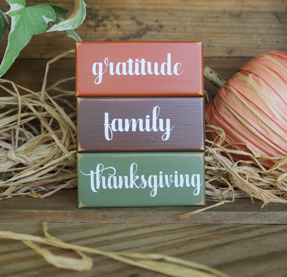 Family Gratitude Thanksgiving Stacking Blocks Thanksgiving | Etsy