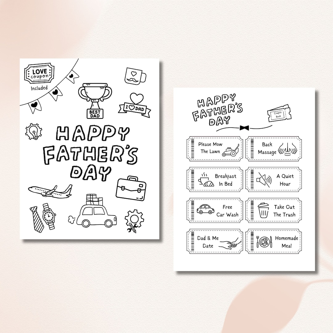 Father's Day Coloring Bundle | Printable Coloring Pages & Coupons for ...