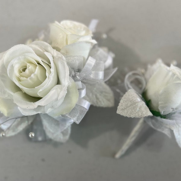 White Rose Corsage - Etsy