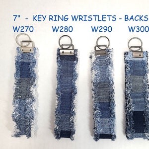 Denim Keyring Denim Rag Keyring Keychain Wristlet Wristlet Strap Frayed ...