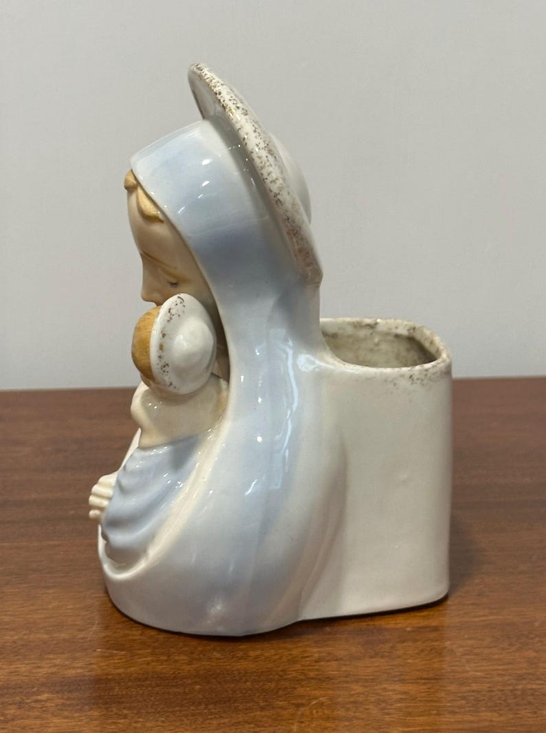 Vintage Virgin Mary/madonna and Baby Jesus Planter #4150, Shafford ...