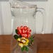 Vintage Glass Pitcher With Roses With Gold Band - Etsy