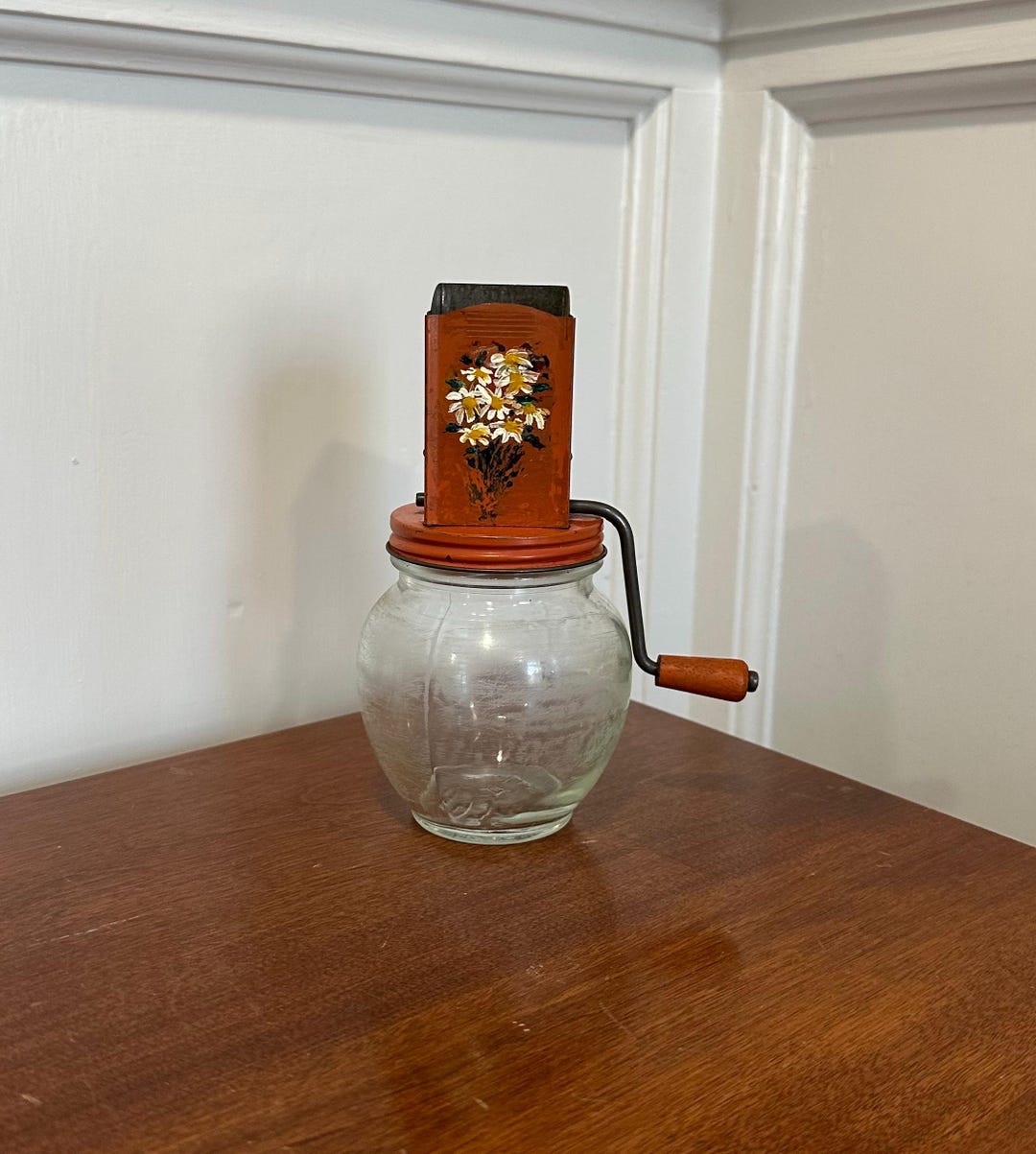 Vintage Hazel Atlas Nut Grinder From the 1940's With Hand Painted ...
