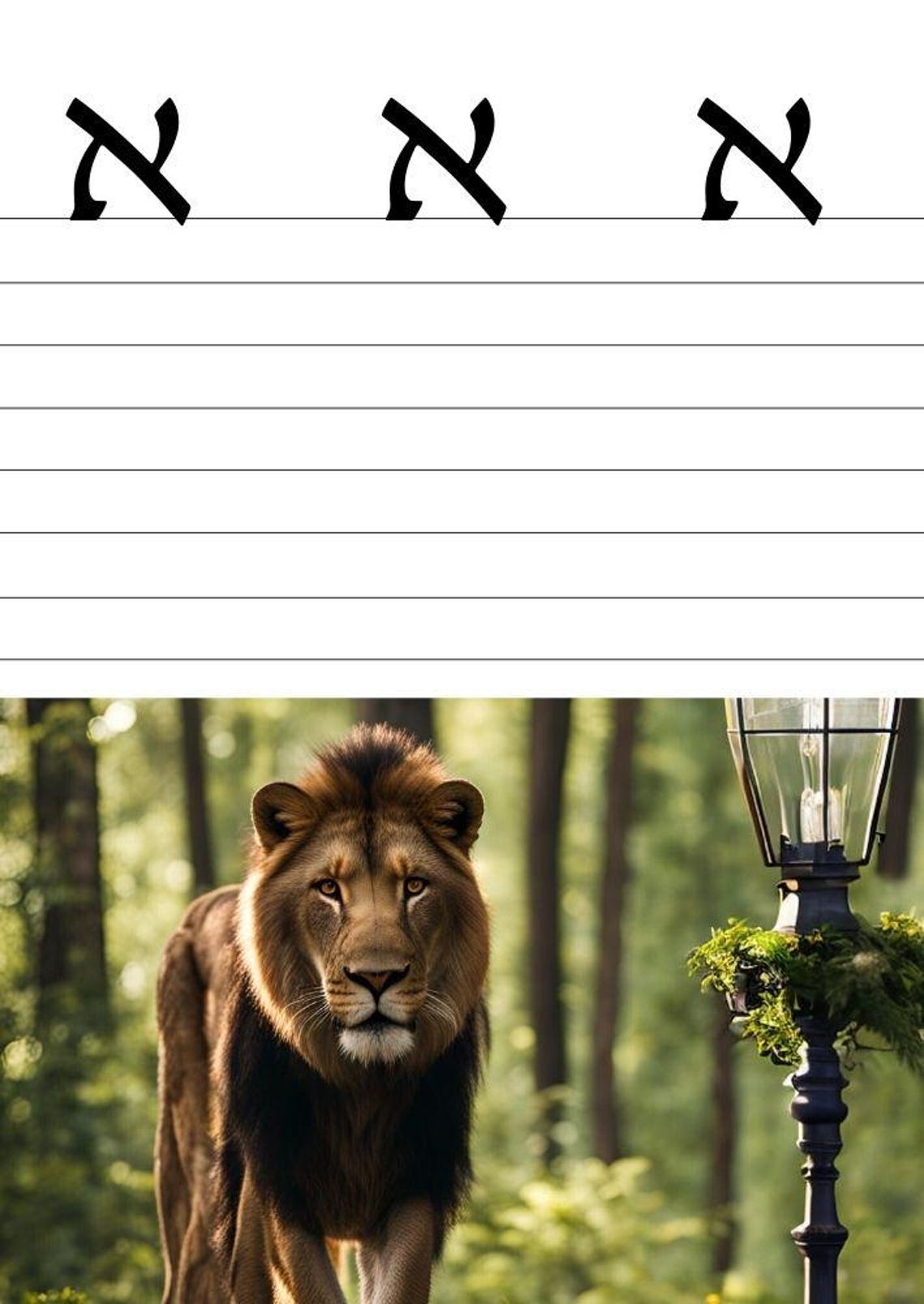 Narnia Hebrew Alphabet Cards: Aleph-bet Learning Sheets (PDF Download ...