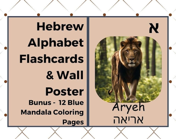 Learning Hebrew Alphabet Letters-alef Beit-coloring-a3 Poster-back to ...