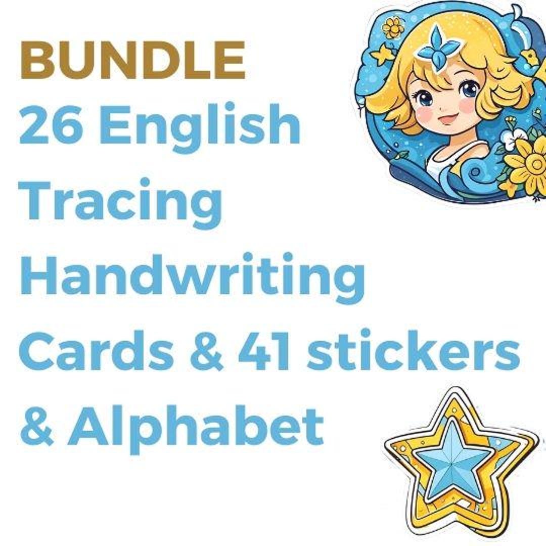 English Alphabet Tracing Cards Bundle: Kids Handwriting Practice + Wall ...