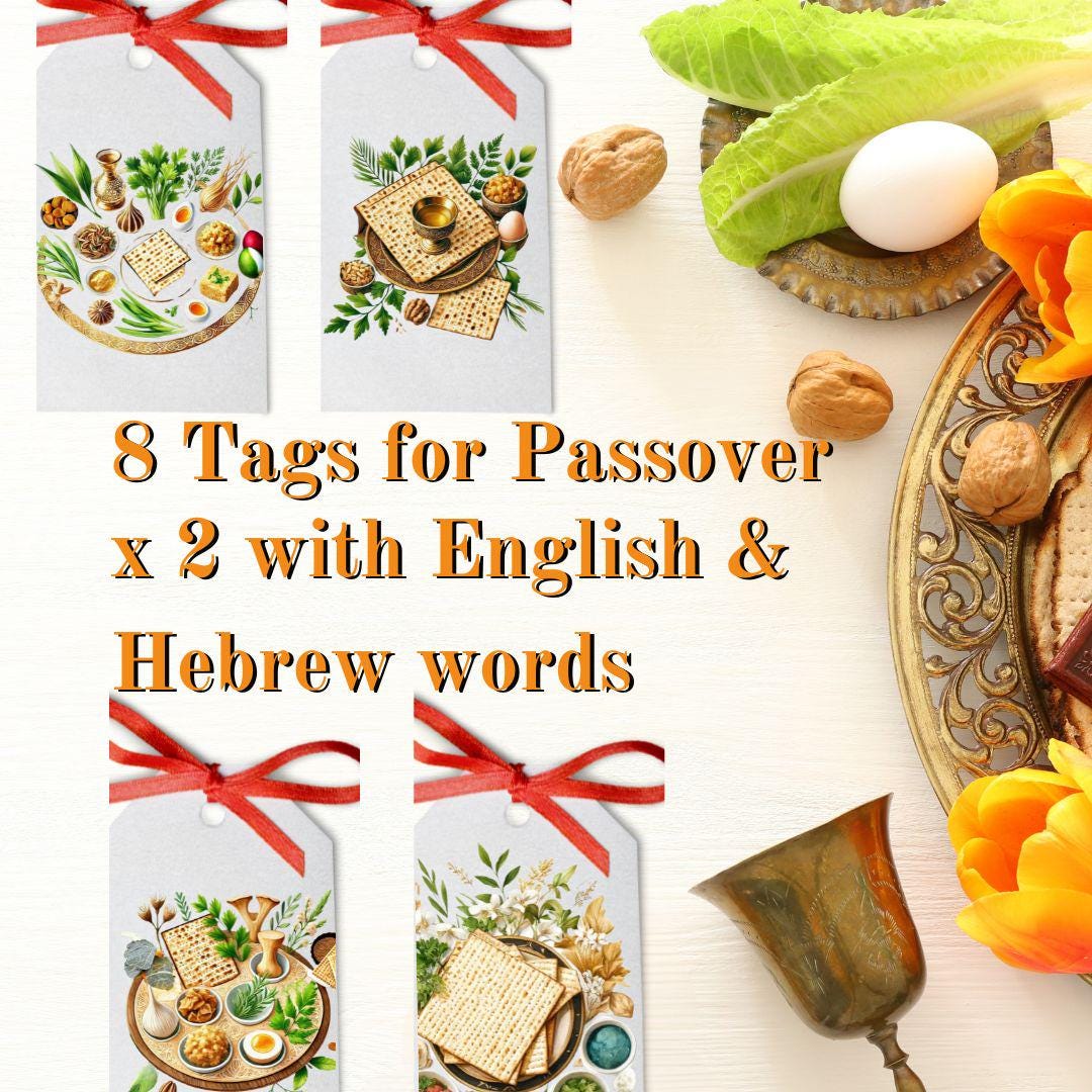 Celebrate Passover (pesach) With 8 Printable Gift Tags | Instant ...