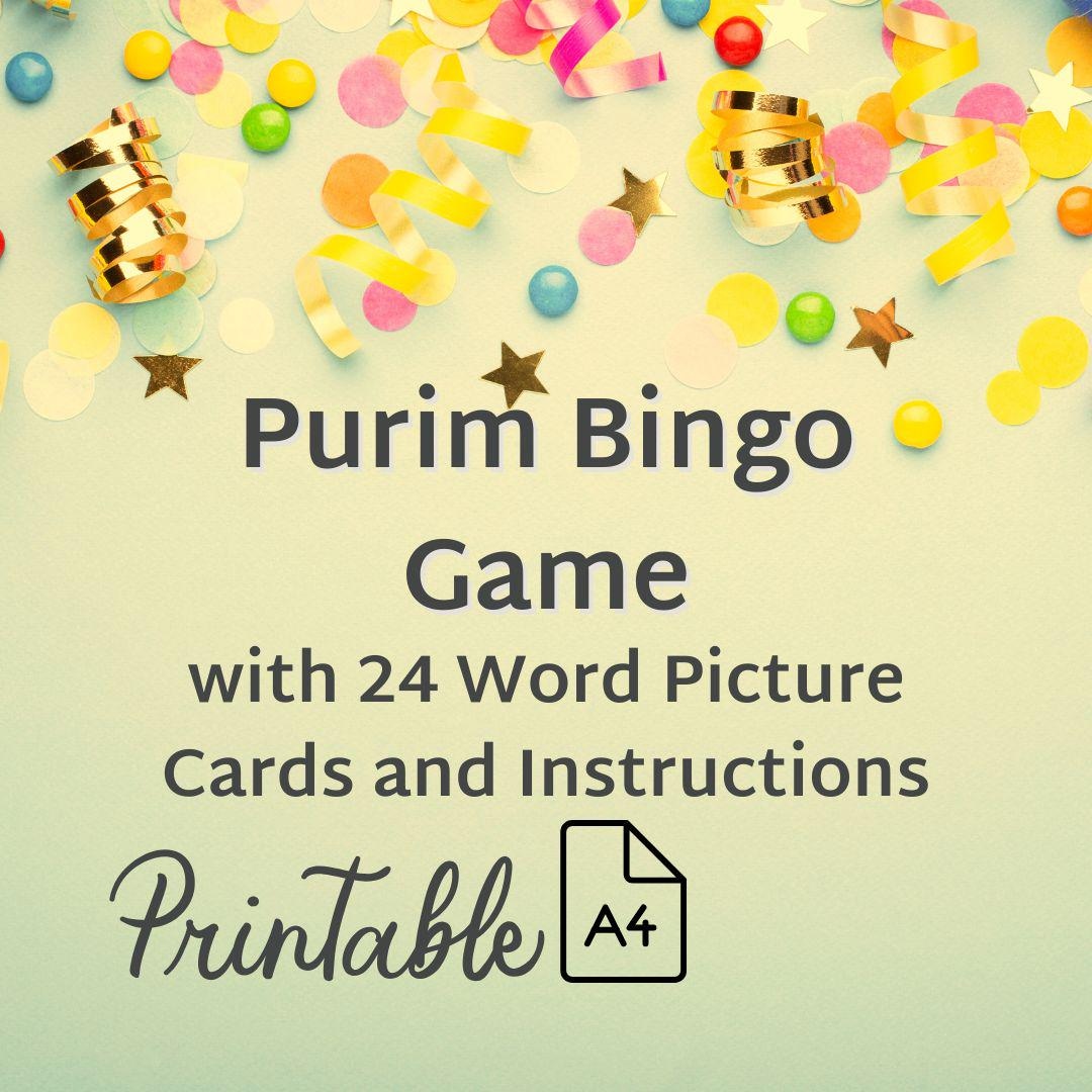 Purim Bingo Game | Printable PDF A4 | Fun Holiday Activity for Kids ...