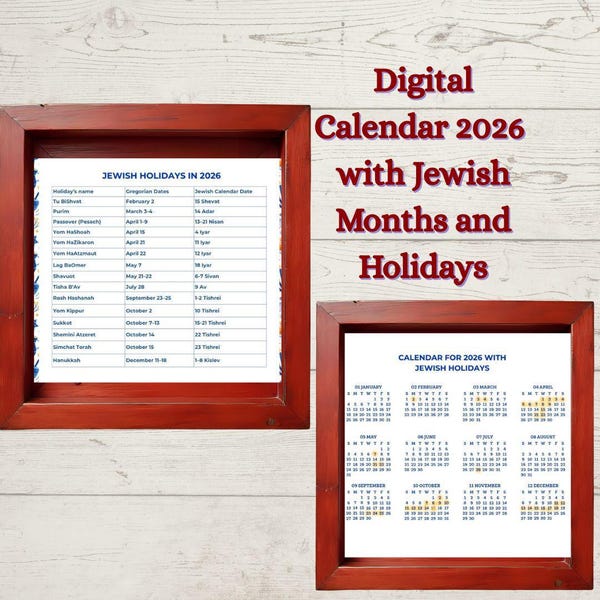 Jewish Calendar. 2026 - Etsy