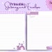 Printable Cute Purple Stationery With Envelop A4 and US Letter 8.5 X11 ...