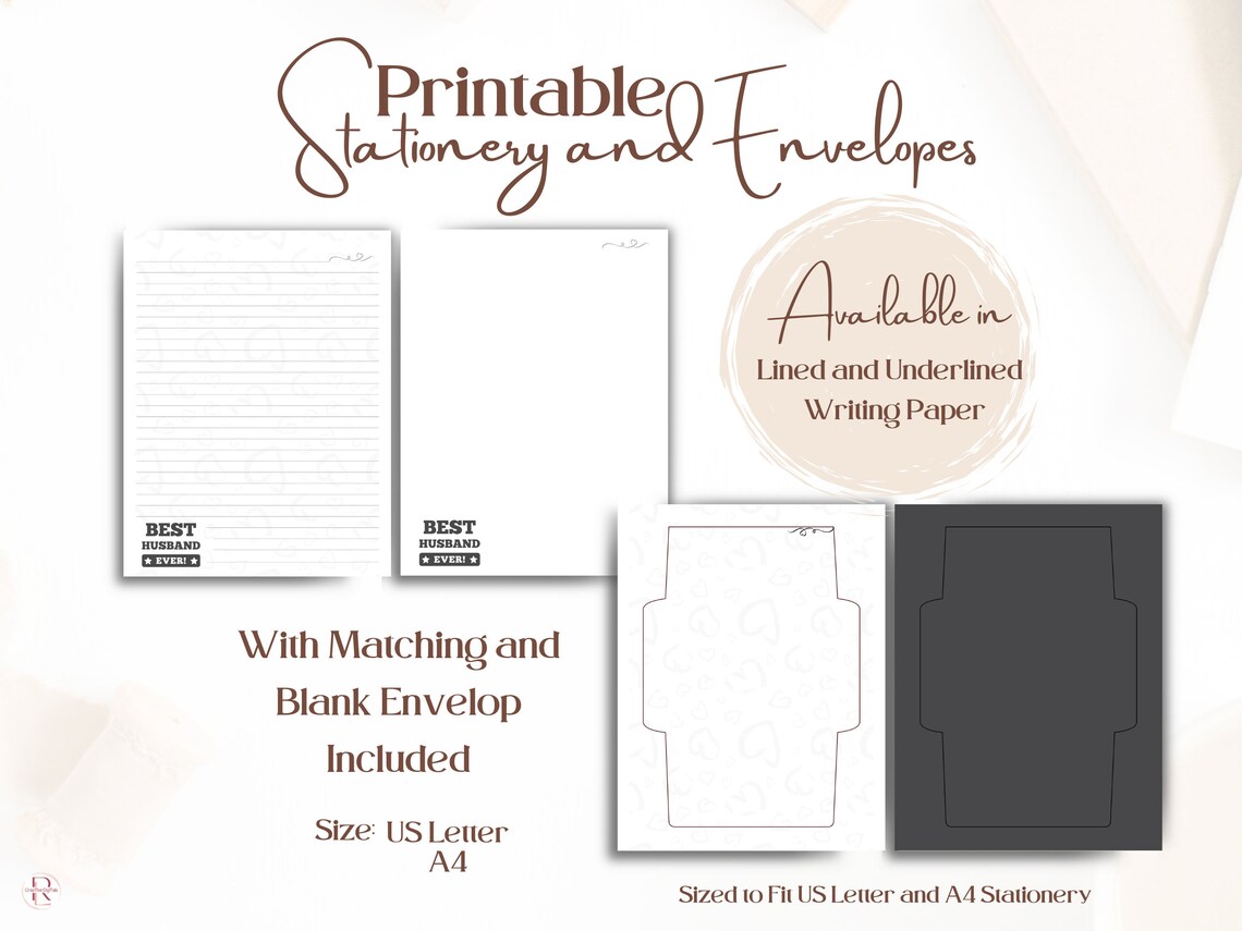 Fathers Day Gift Printable Stationery With Envelope| Gift for Him | A4 ...