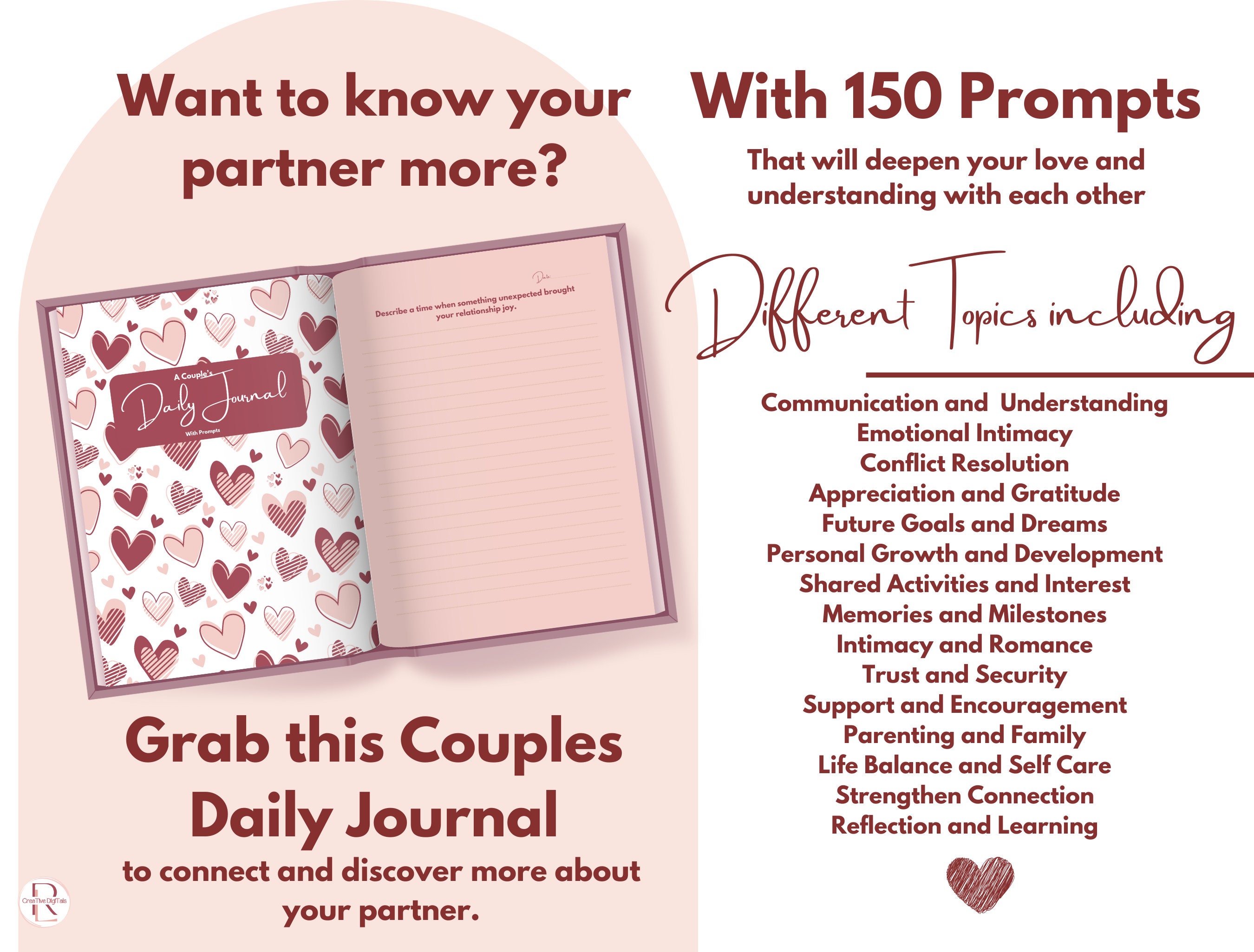 Journal Prompt Printable and Digital Couple Guided Journal With Prompts ...