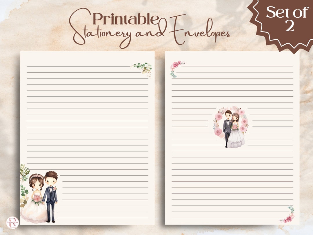 Couple Goals Printable Cute Stationery With Envelop A4 and US Letter 8. ...