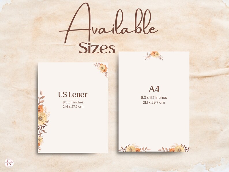 Printable Stationery With Envelop | Floral Botanical | A4 and US Letter ...