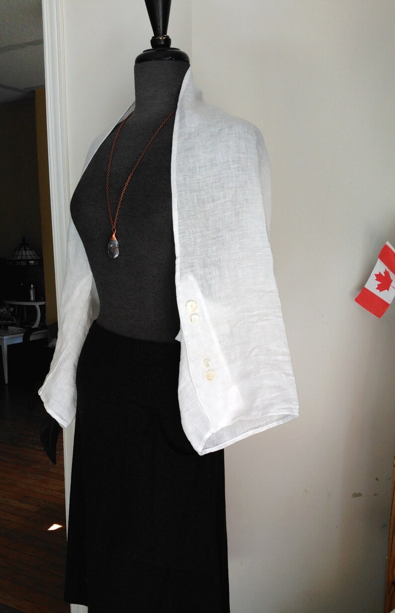 Linen Shrug. Wedding Wrap. Summer Shrug. White Linen. Black - Etsy