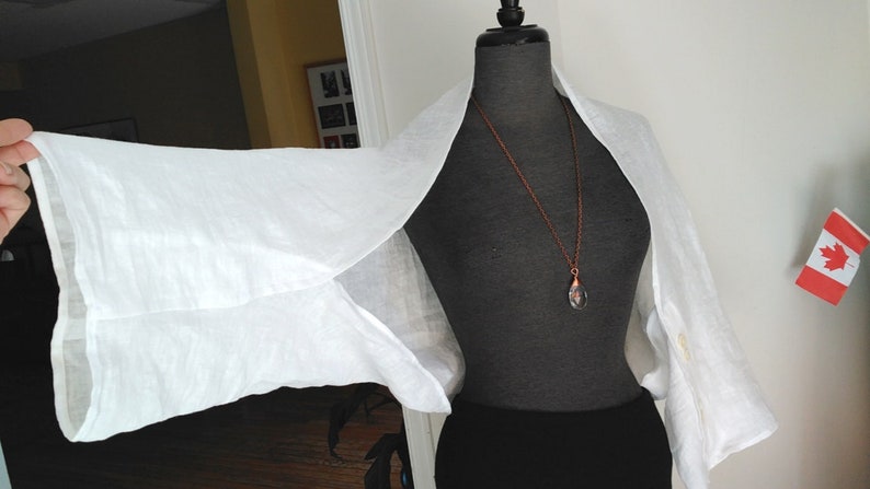 Linen Shrug. Wedding Wrap. Summer Shrug. White Linen. Black - Etsy