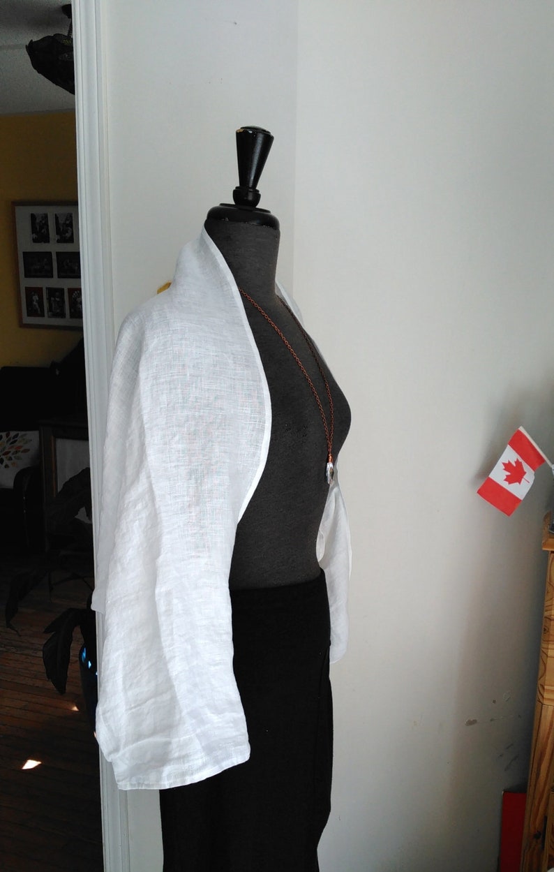Linen Shrug. Wedding Wrap. Summer Shrug. White Linen. Black - Etsy