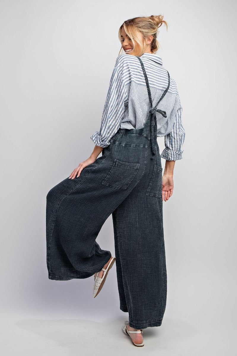 Here I Am Mineral Wash Cotton Overalls in Faded Denim - Etsy