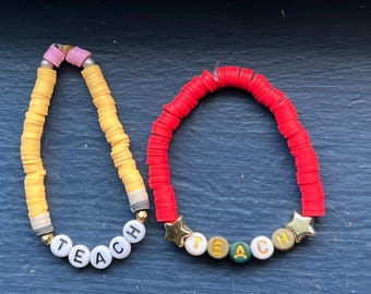 Teacher Bracelet Set, Teacher Gift, Back to School Gift - Etsy